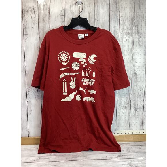Puma | Shirts | Puma Forever Better Mens Red Tshirt Crew Neck Pullover ...
